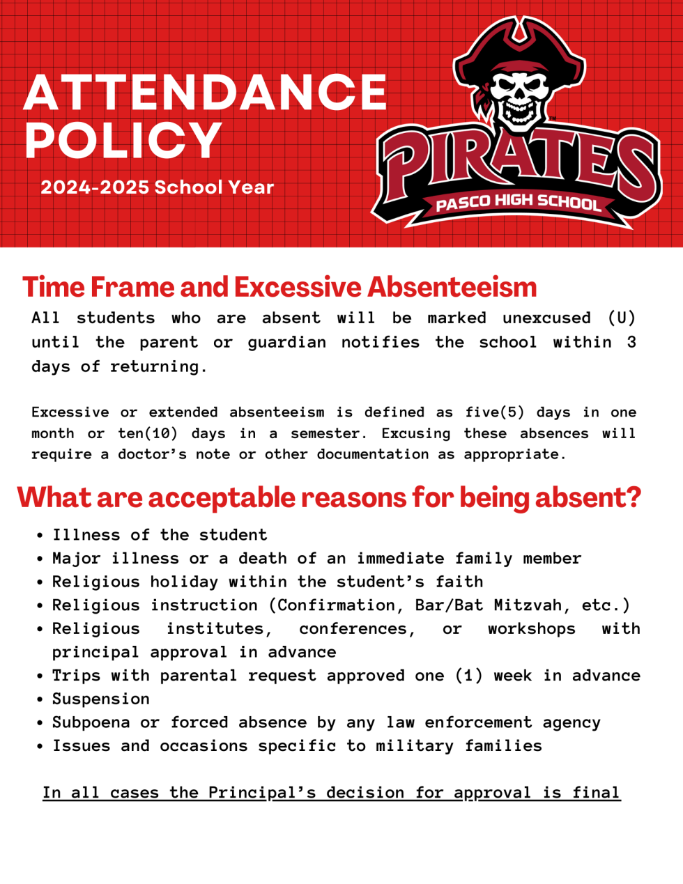 Student and Parent Policies/Resources | Pasco High School